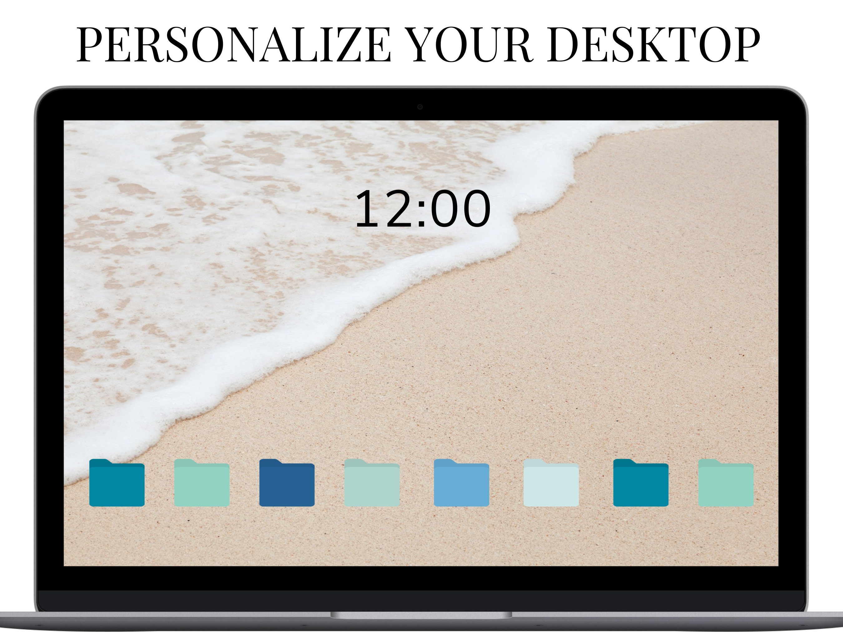 15 Desktop Folder Icons, SUMMER BEACH, Neutral Icons, Macbook, Imac ...