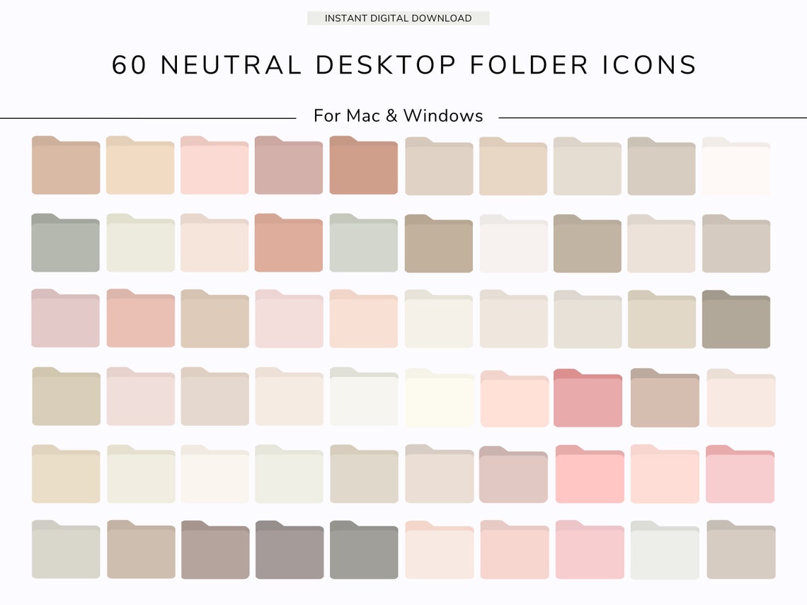 60 Neutral Desktop Folder Icons Pink Beige Neutral Tones - Etsy