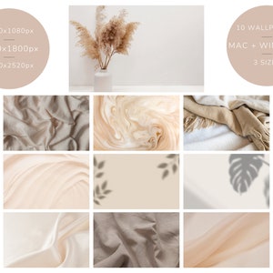 Beige Minimal Desktop Folder Icons and Wallpaper, Wallpaper for Windows ...