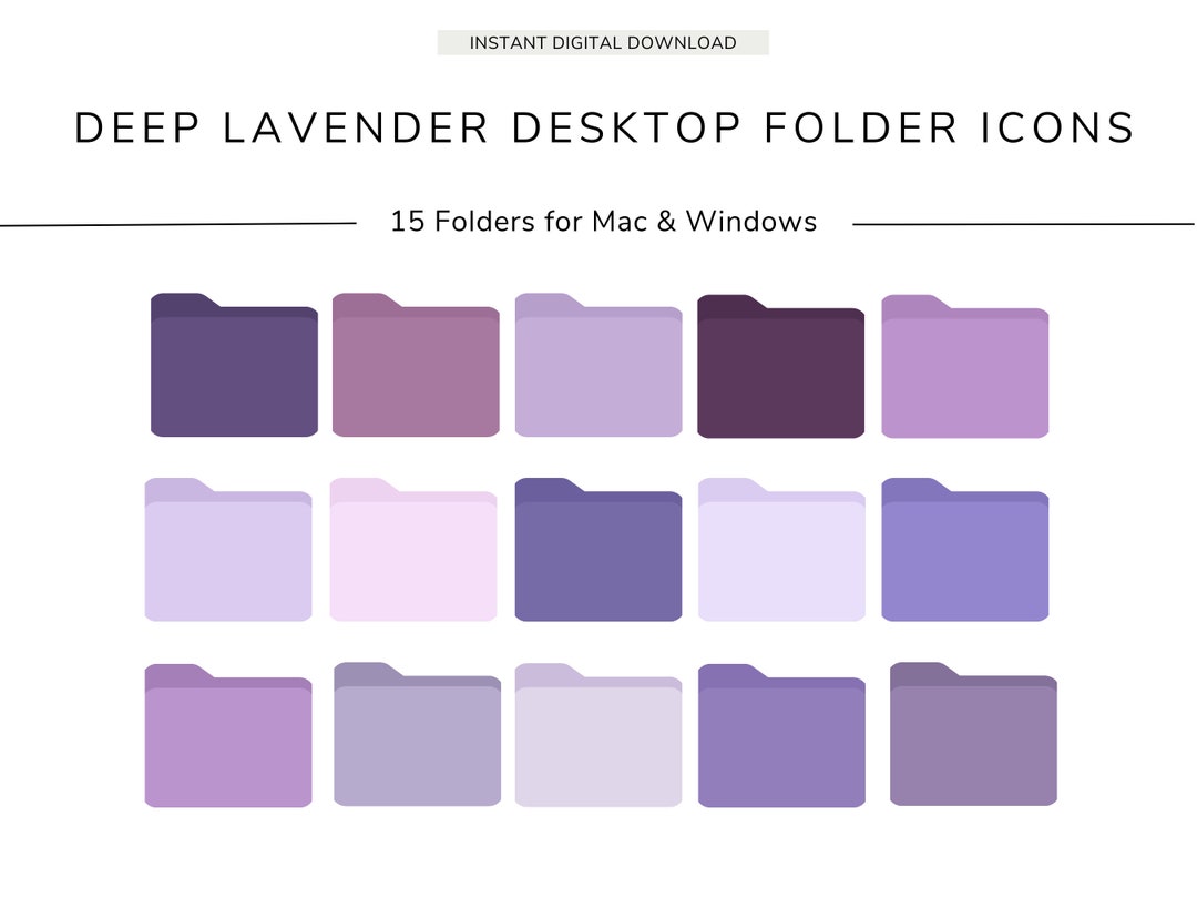 15 Desktop Folder Icons, DEEP LAVENDER, Purple Icons, Macbook, Imac ...