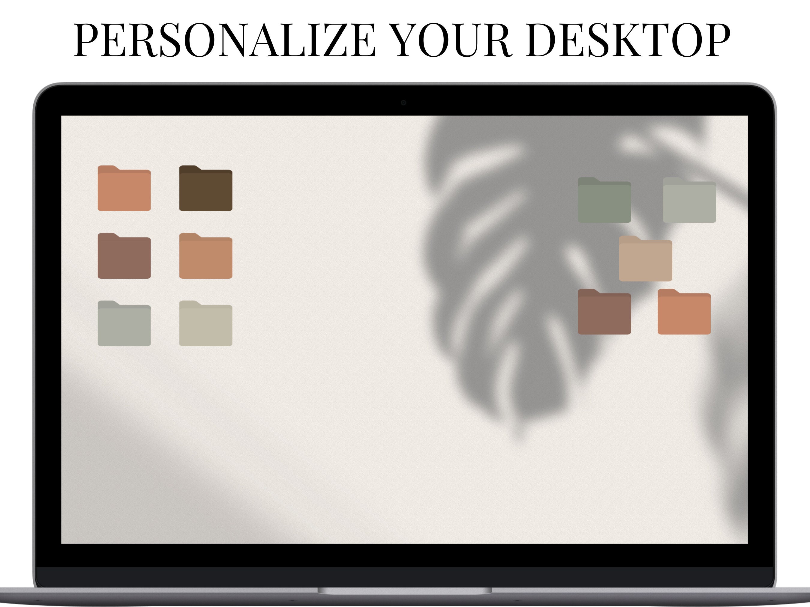 15 Desktop Folder Icons, EARTH TONES, Neutral Icons, Macbook, Imac ...