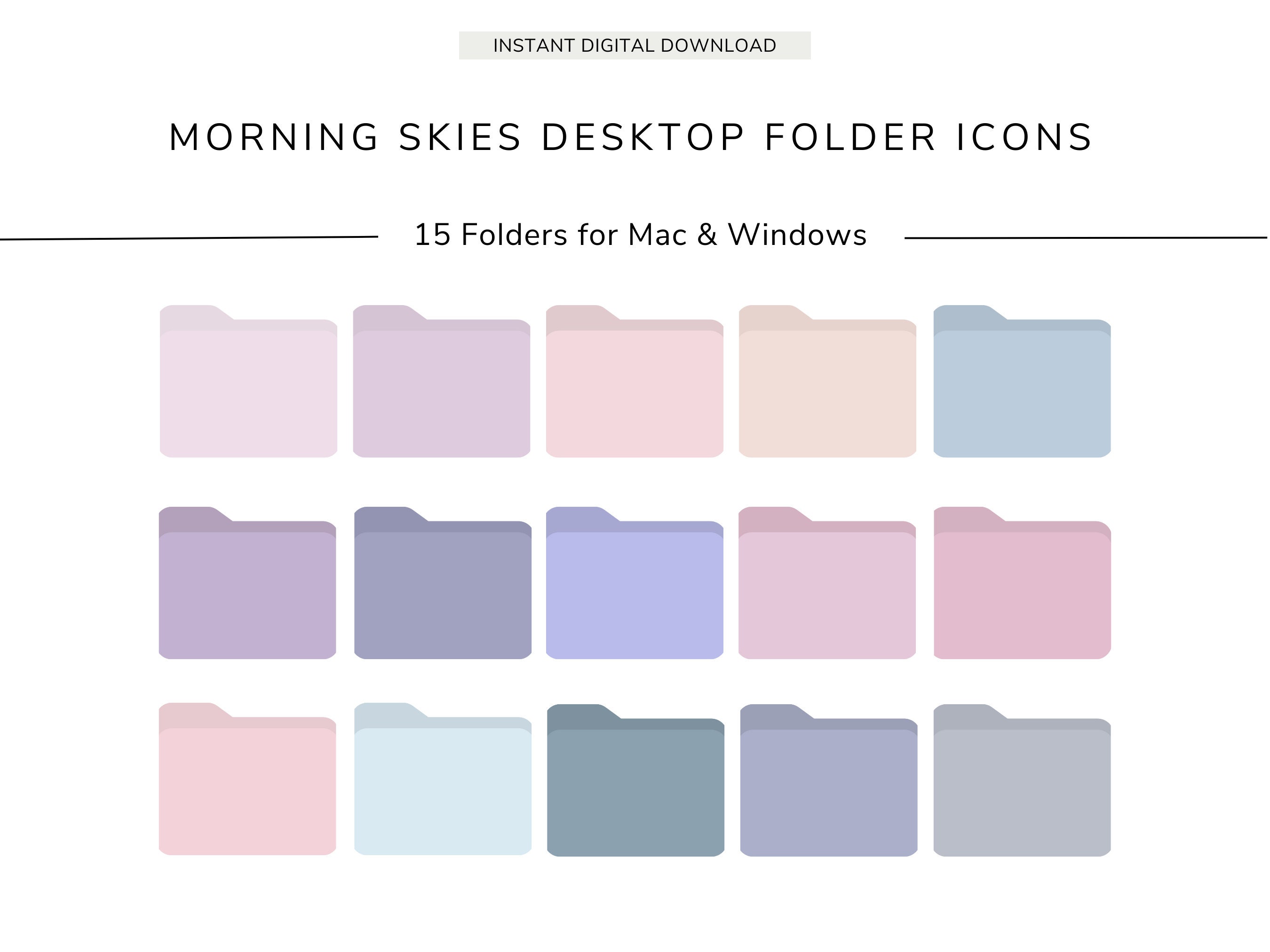 15 Desktop Folder Icons, MORNING SKIES, Pastel Icons, Macbook, Imac ...