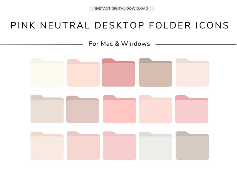 60 Neutral Desktop Folder Icons Pink Beige Neutral Tones - Etsy
