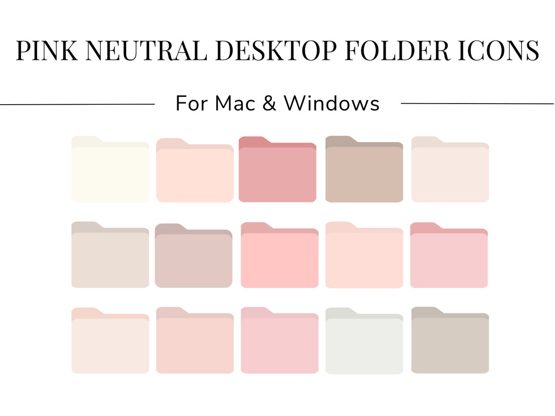 30 Pink Desktop Folder Icons Pink Beige Neutral Tones - Etsy