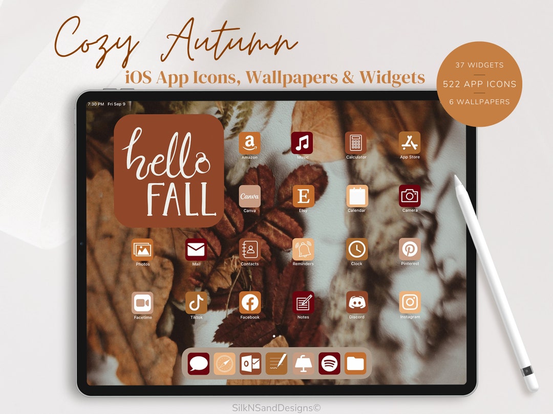 Cozy Fall iPad Icons Pack, Fall iPhone Icons Pack, Iphone/ipad ...