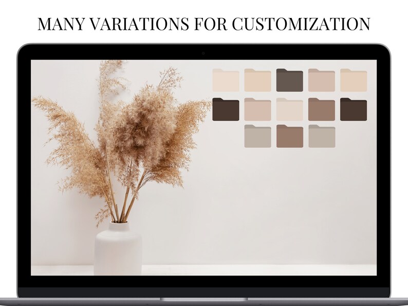 15 Desktop Folder Icons, DEEP BEIGES, Neutral Icons, Macbook, Imac ...
