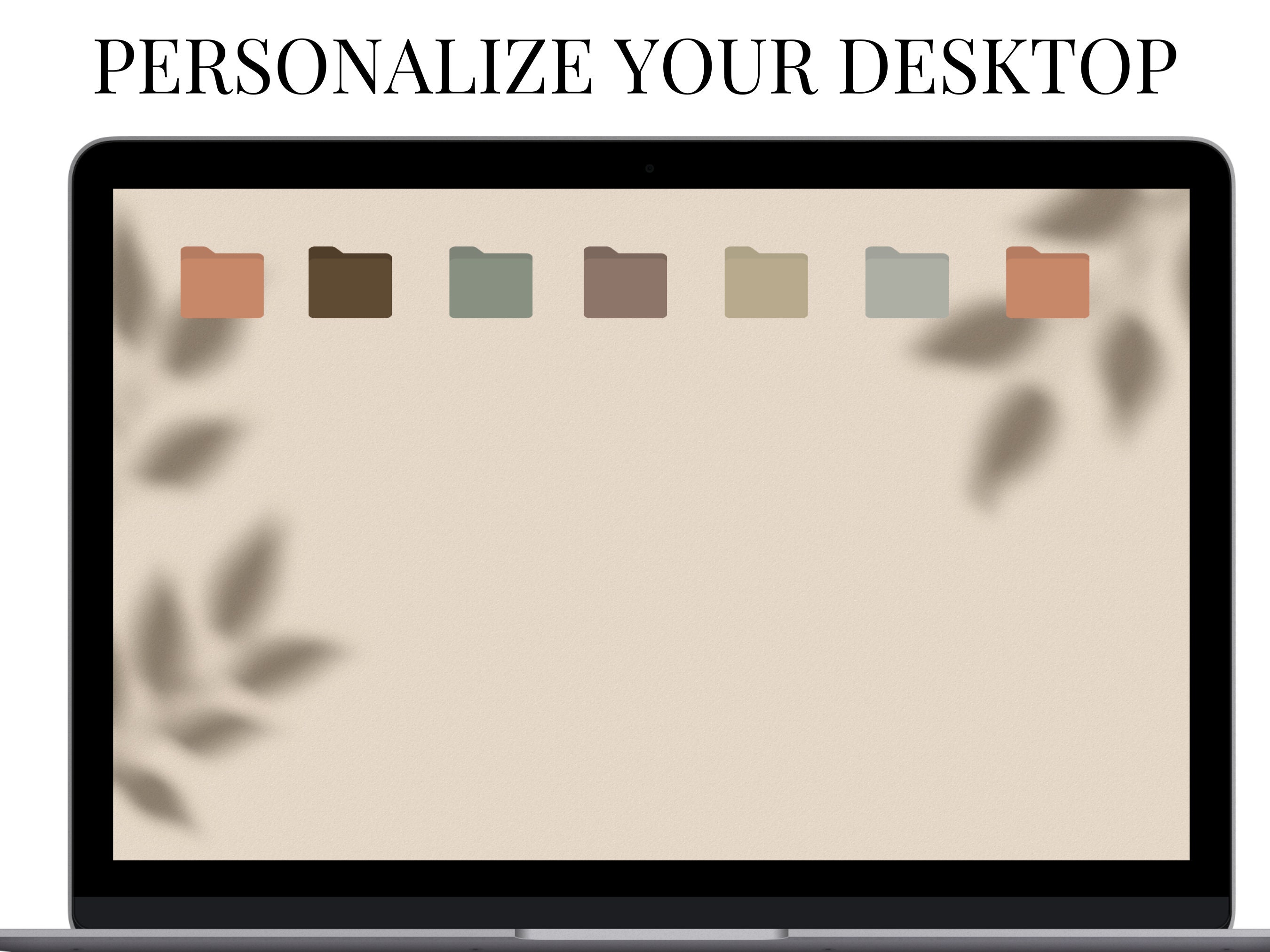 15 Desktop Folder Icons, EARTH TONES, Neutral Icons, Macbook, Imac ...