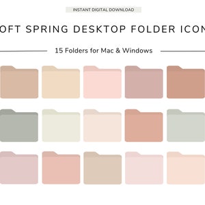60 Neutral Desktop Folder Icons, Pink, Beige, Neutral Tones, Macbook ...