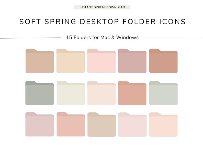 60 Neutral Desktop Folder Icons Pink Beige Neutral Tones - Etsy
