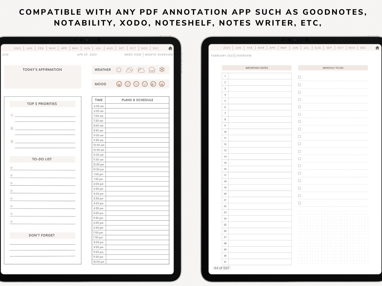 Digital Planner, Goodnotes Planner, Downloadable Planner, Notability ...