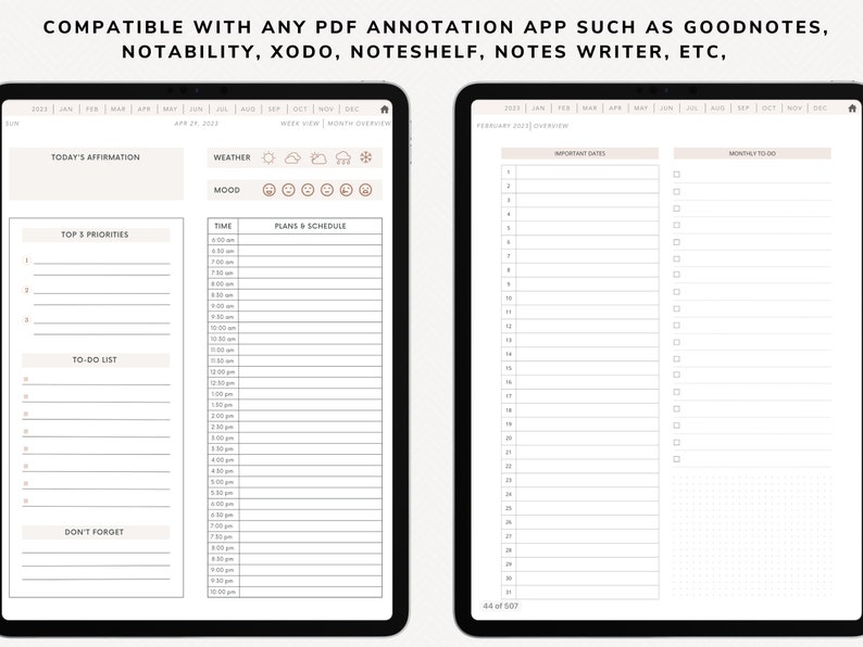Digital Planner, Goodnotes Planner, Downloadable Planner, Notability ...