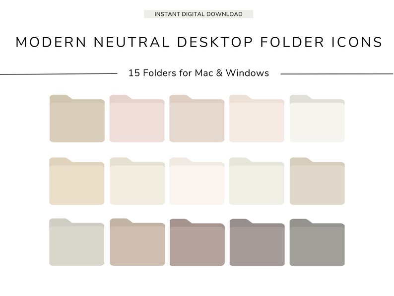 60 Neutral Desktop Folder Icons Pink Beige Neutral Tones - Etsy