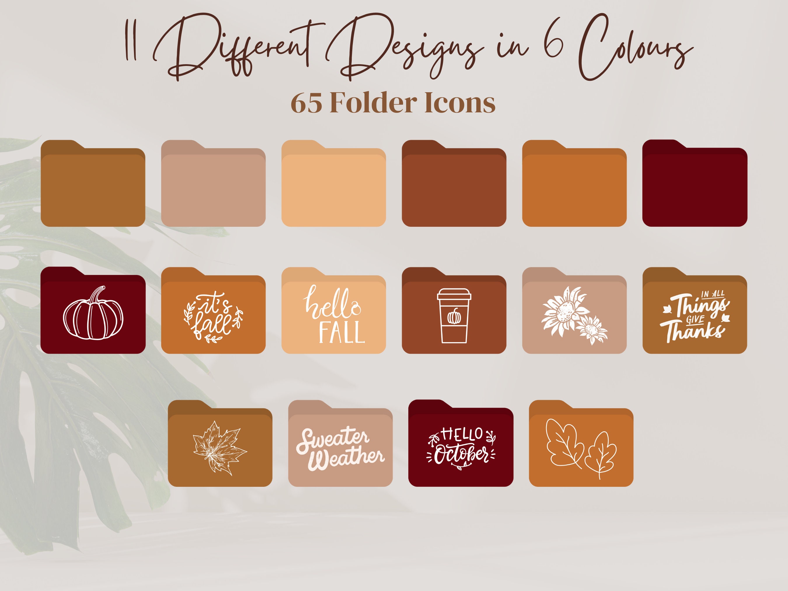 Fall Desktop Folder Icons and Wallpaper, Wallpaper for Windows and Mac ...