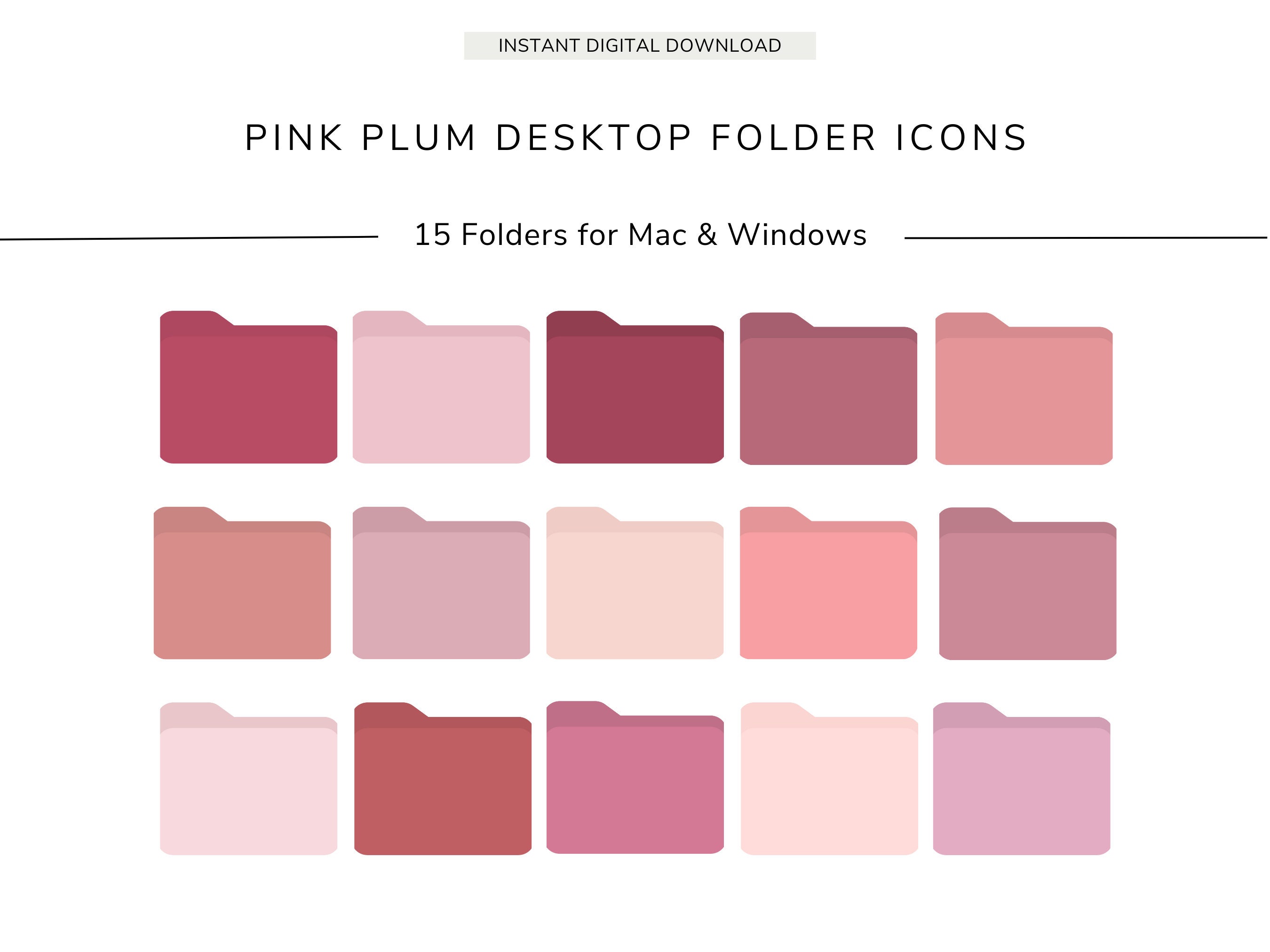 15 Desktop Folder Icons, PINK PLUM, Folder Icons, Macbook, Imac ...
