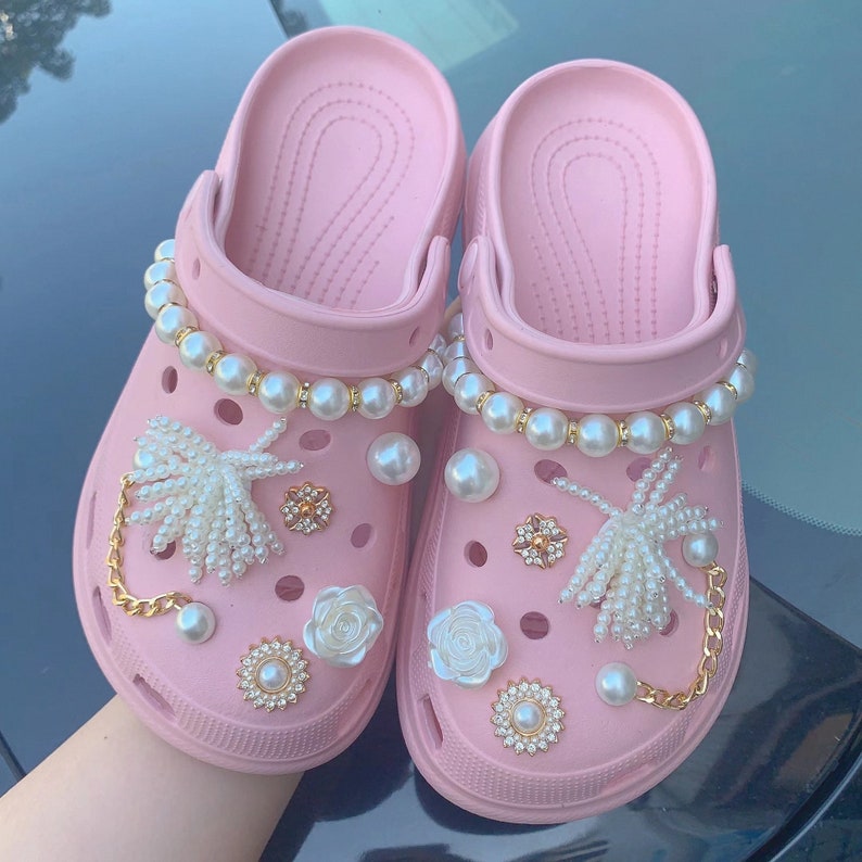 Pearl Flower Croc Charms Set for Girls Pearl Croc Chain - Etsy