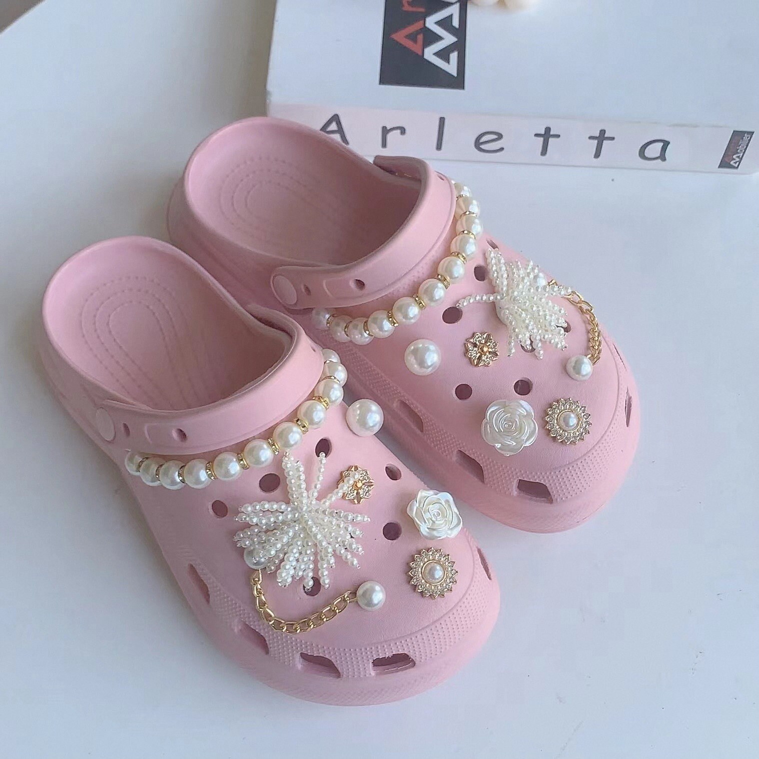 Pearl Flower Croc Charms Set for Girls Pearl Croc Chain - Etsy