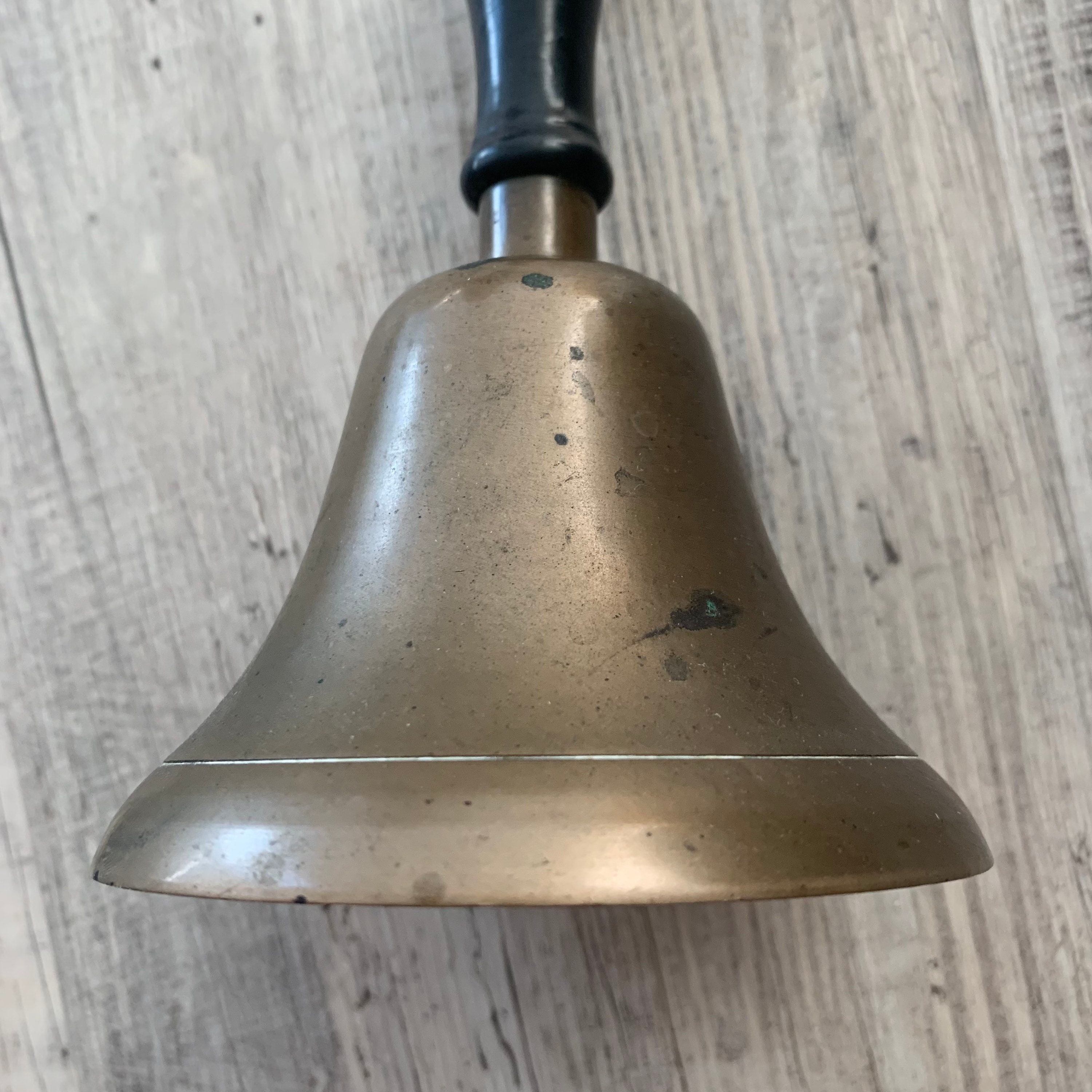 Antique Solid Brass School Bell 7.5 Solid Wood Painted Brown - Etsy