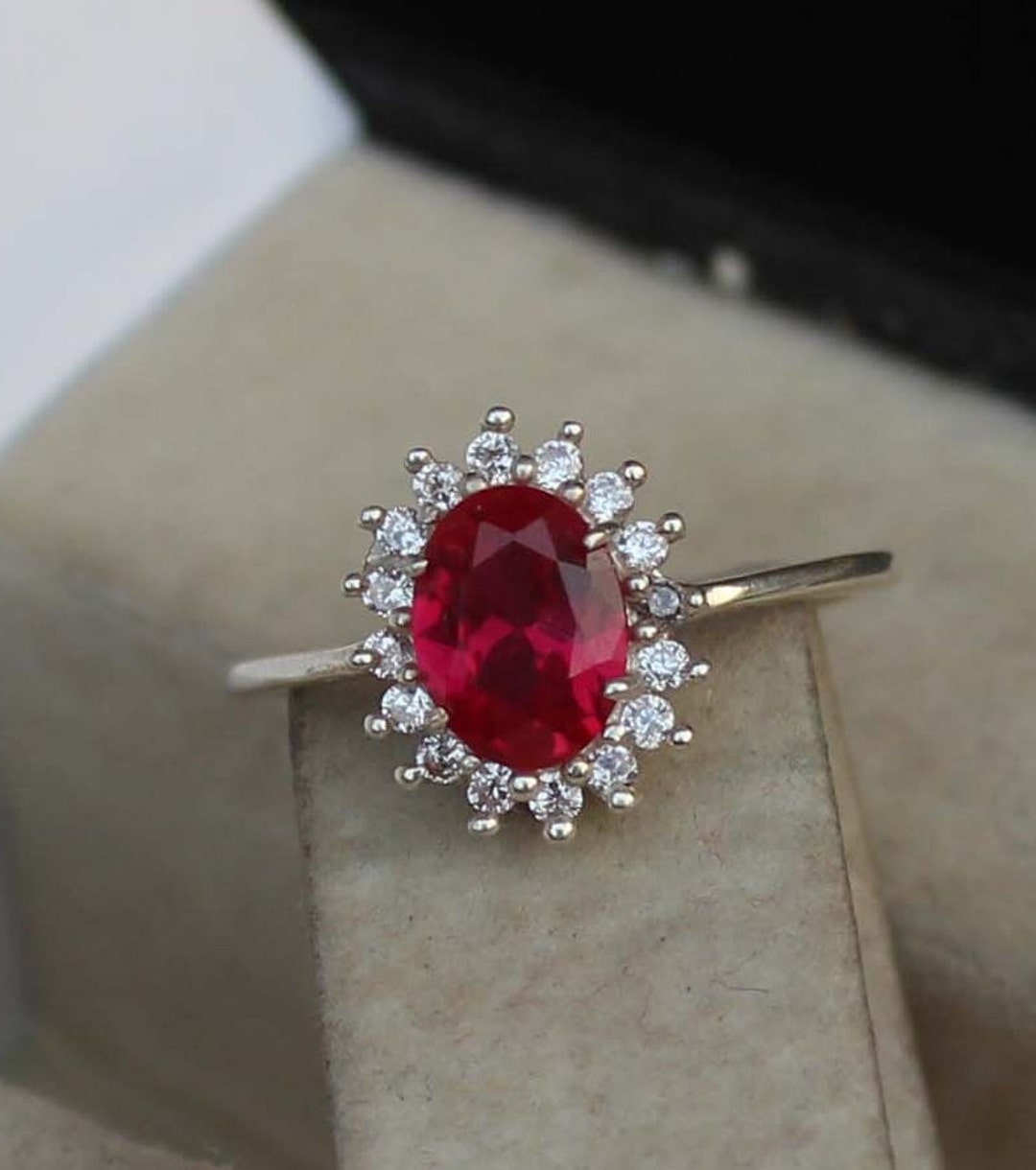 Handmade Oval Ruby Ring, 925 Sterling Silver Engagement Ring - Etsy