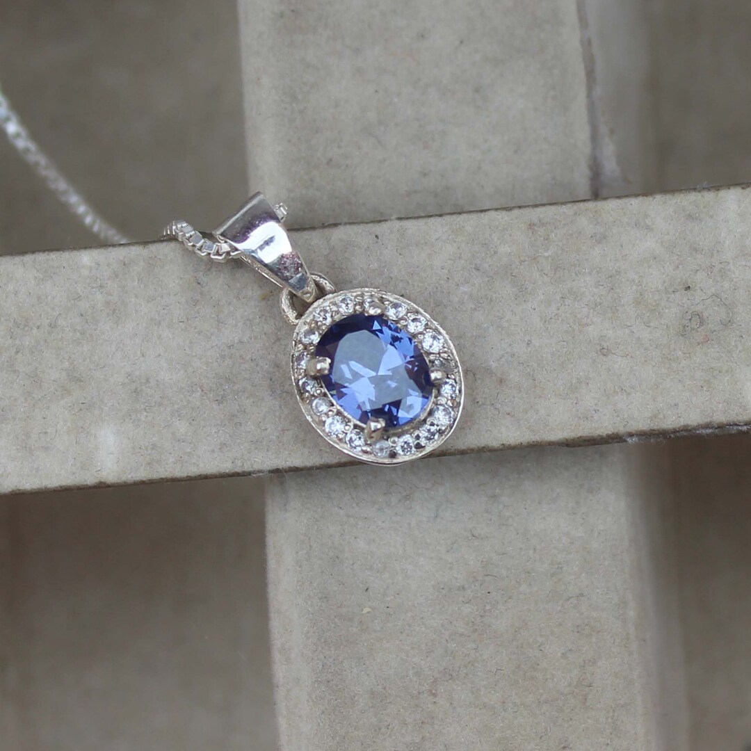 Tanzanite Pendant 925 Sterling Silver Pendant Necklace Tanzanite ...