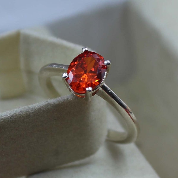 Orange Gemstone Ring - Etsy