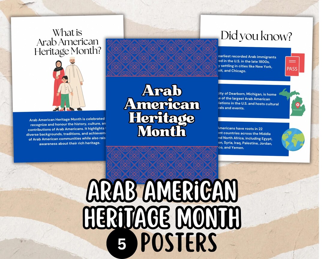 Arab American Heritage Month Info Poster Files (set of 5), AAHM ...