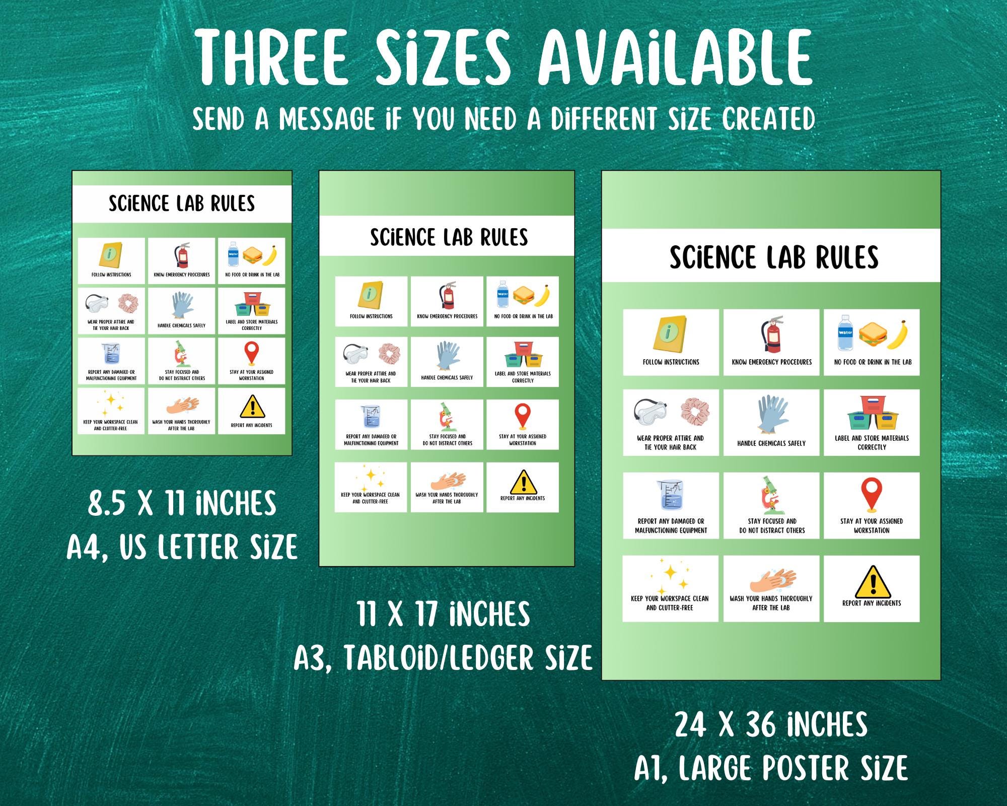 Science Lab Rules Printable Poster, STEM STEAM Wall Art, Classroom ...