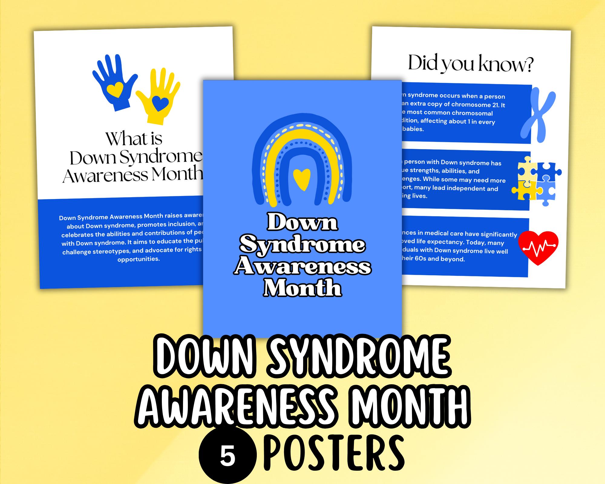 Down Syndrome Awareness Month Info Poster Files (set of 5), Down ...