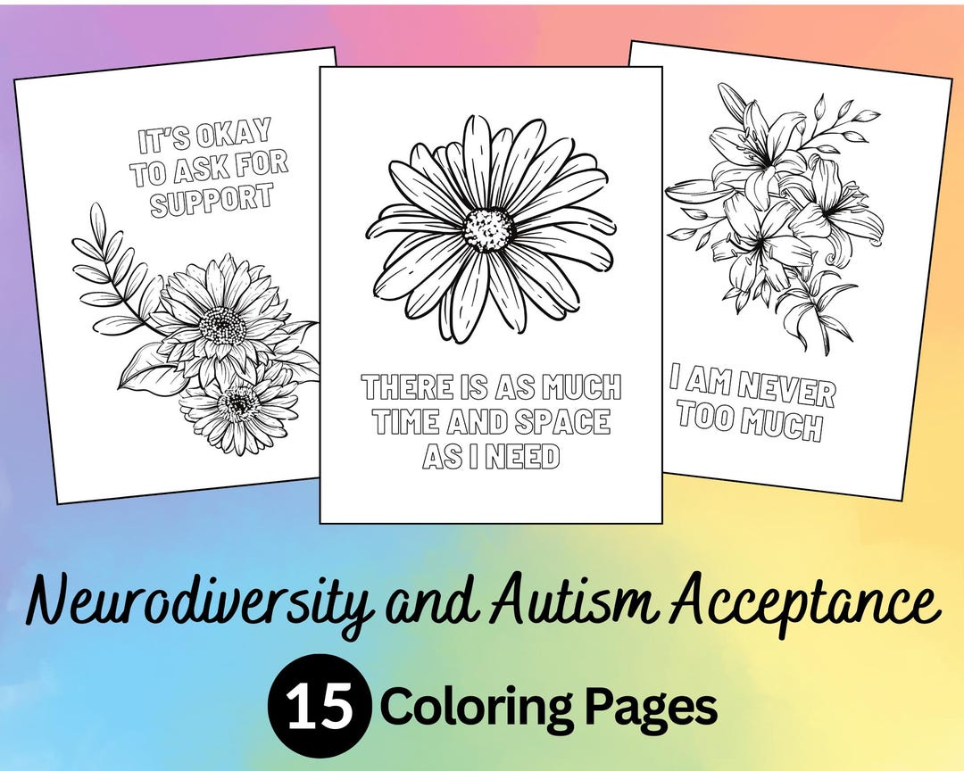 Neurodiversity Affirming Coloring Pages, Autism Acceptance Coloring ...