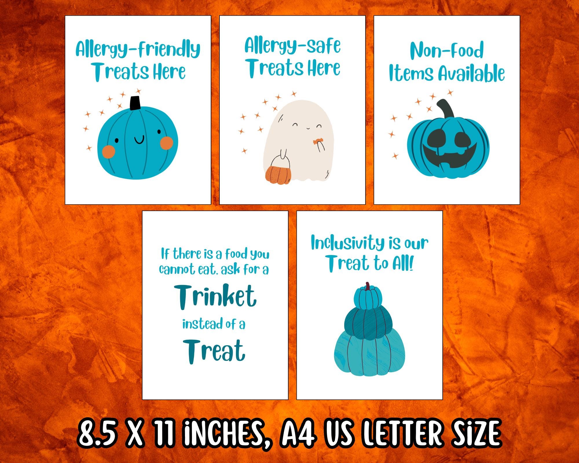 Teal Pumpkin Project Signs, Printable Halloween Poster, Allergy Safe ...