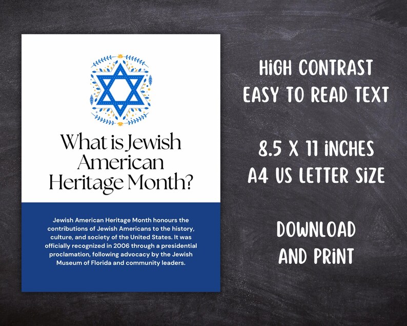 Jewish American Heritage Month Printable Info Posters Files (set of 6 ...