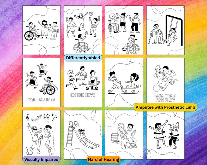 Printable Inclusive Coloring Page, Coloring Book, Classroom, Diversity ...