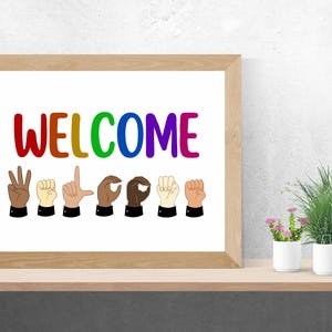Welcome Poster With Sign Language, American Sign Language, ASL ...