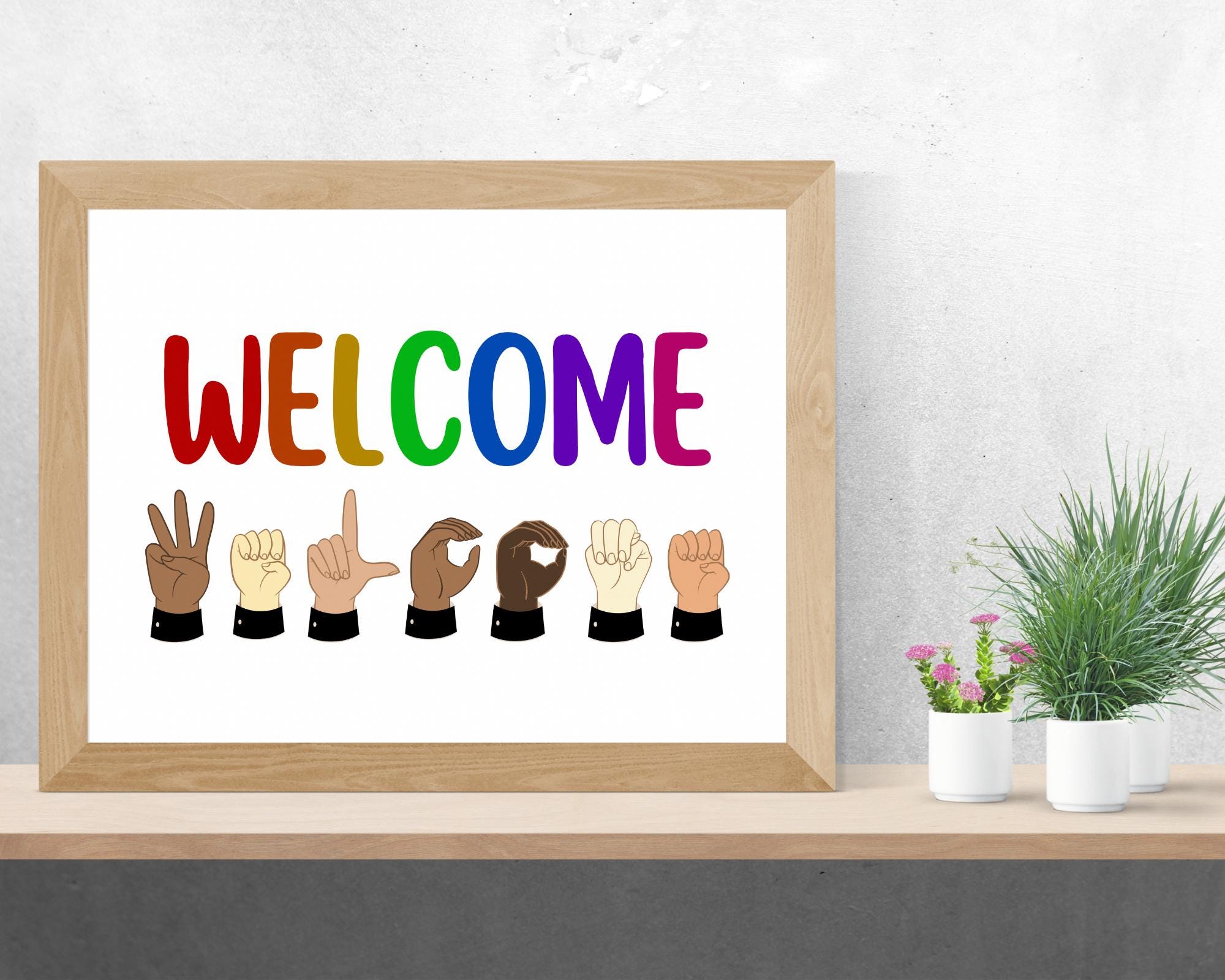 Welcome Poster With Sign Language, American Sign Language, ASL ...