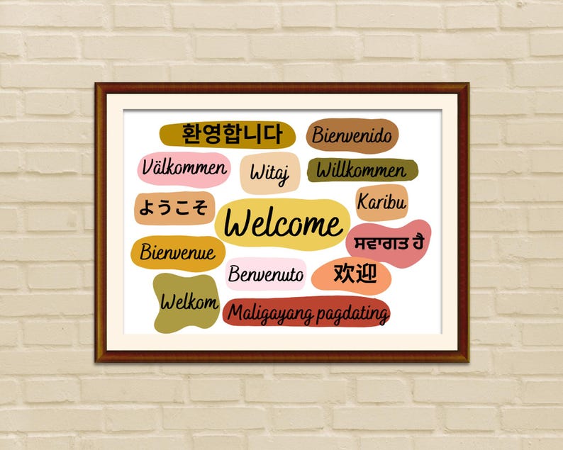 Inclusive Welcome Sign, Welcome Poster in Different Languages, Everyone ...