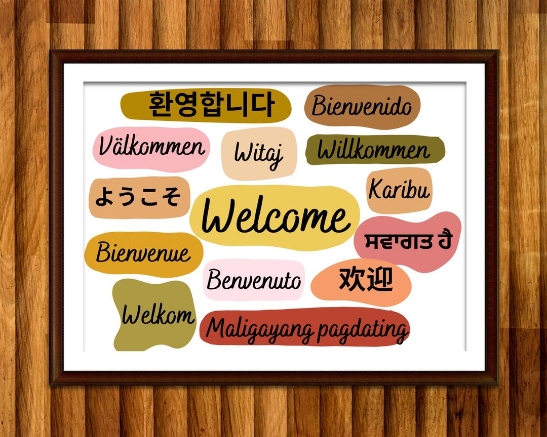 Inclusive Welcome Sign, Welcome Poster in Different Languages, Everyone ...