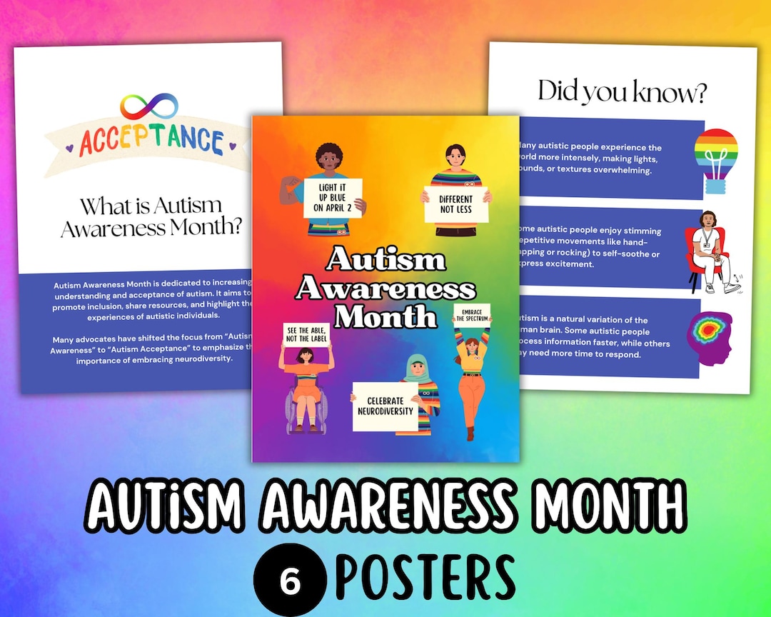 Autism Awareness Month Info Poster Files (set of 6), World Autism ...
