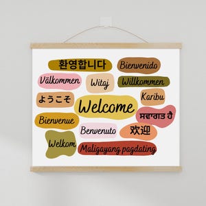 Inclusive Welcome Sign, Welcome Poster in Different Languages, Everyone ...
