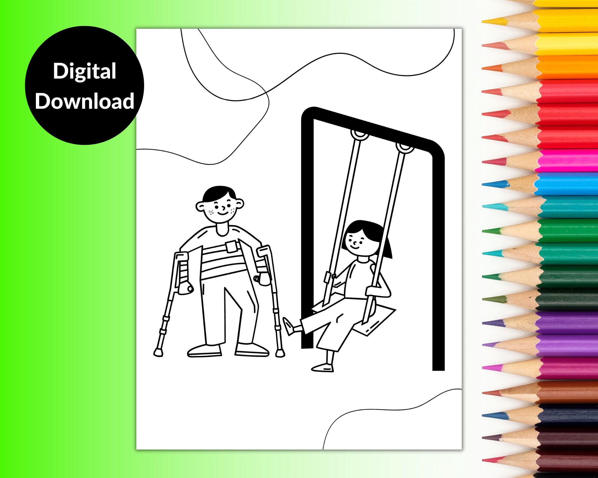 Swing Set Coloring Pages