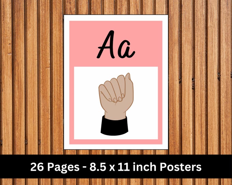 Sign Language Alphabet Posters, ASL Classroom Poster, American Sign ...