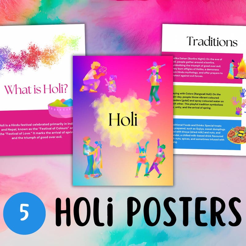 Holi Wall Poster - Etsy