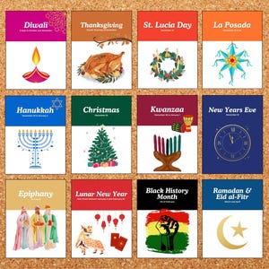 Cultural Holidays Around the World Printable Bulletin Board Posters Set ...