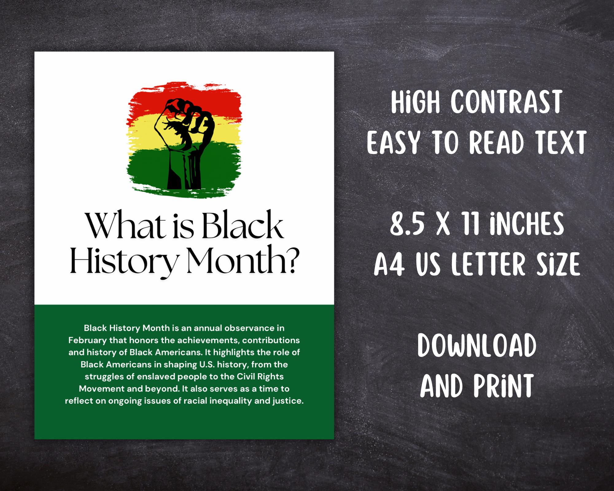 Black History Month Printable Posters (set of 5), African American ...