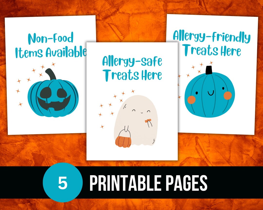 Teal Pumpkin Project Signs, Printable Halloween Poster, Allergy Safe ...