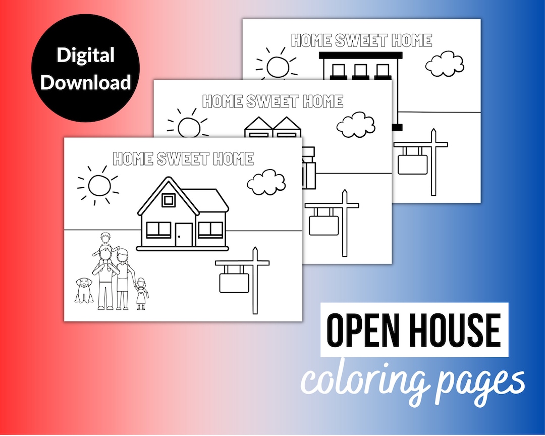 Real Estate Open House Kids Coloring Pages, Open House Coloring ...