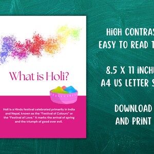Holi Printable Posters (set of 5), Spring Bulletin Board, Hindu ...
