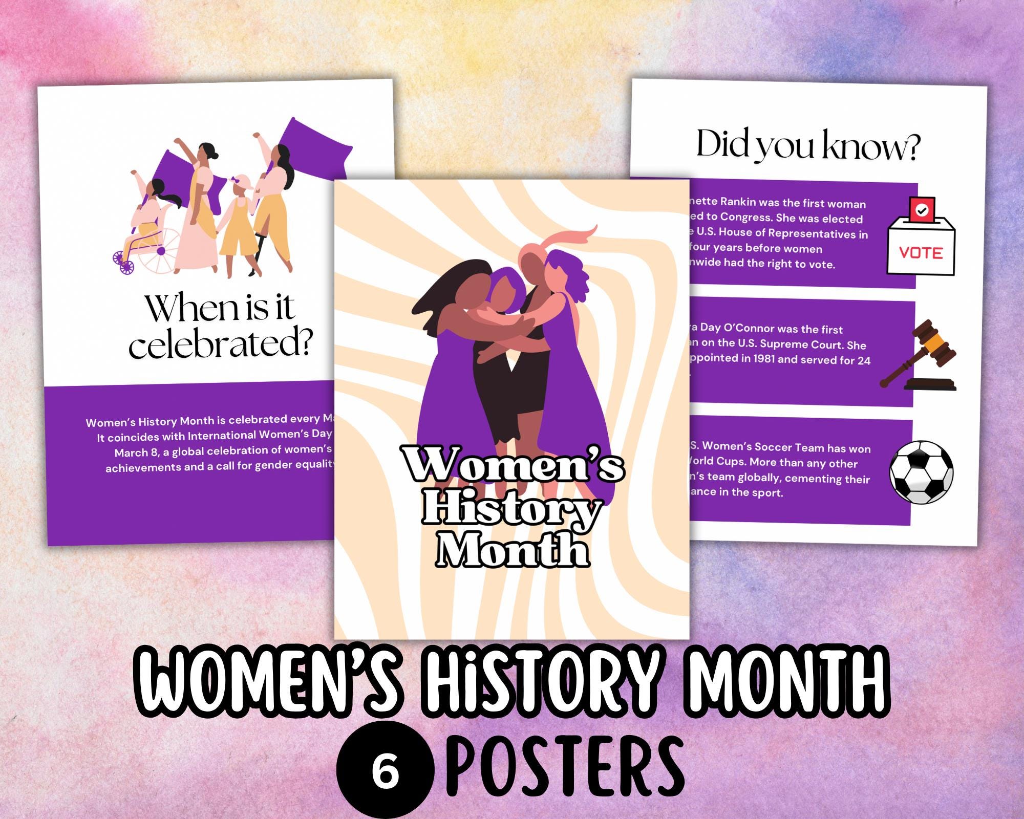 Women’s History Month Info Poster Files (set of 6), International Women ...