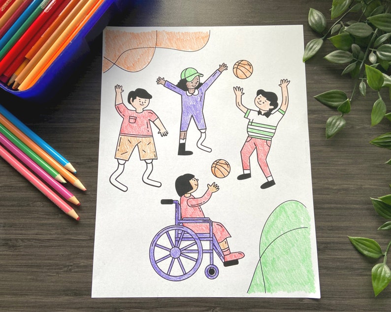 Printable Inclusive Coloring Page, Coloring Book, Classroom, Diversity ...