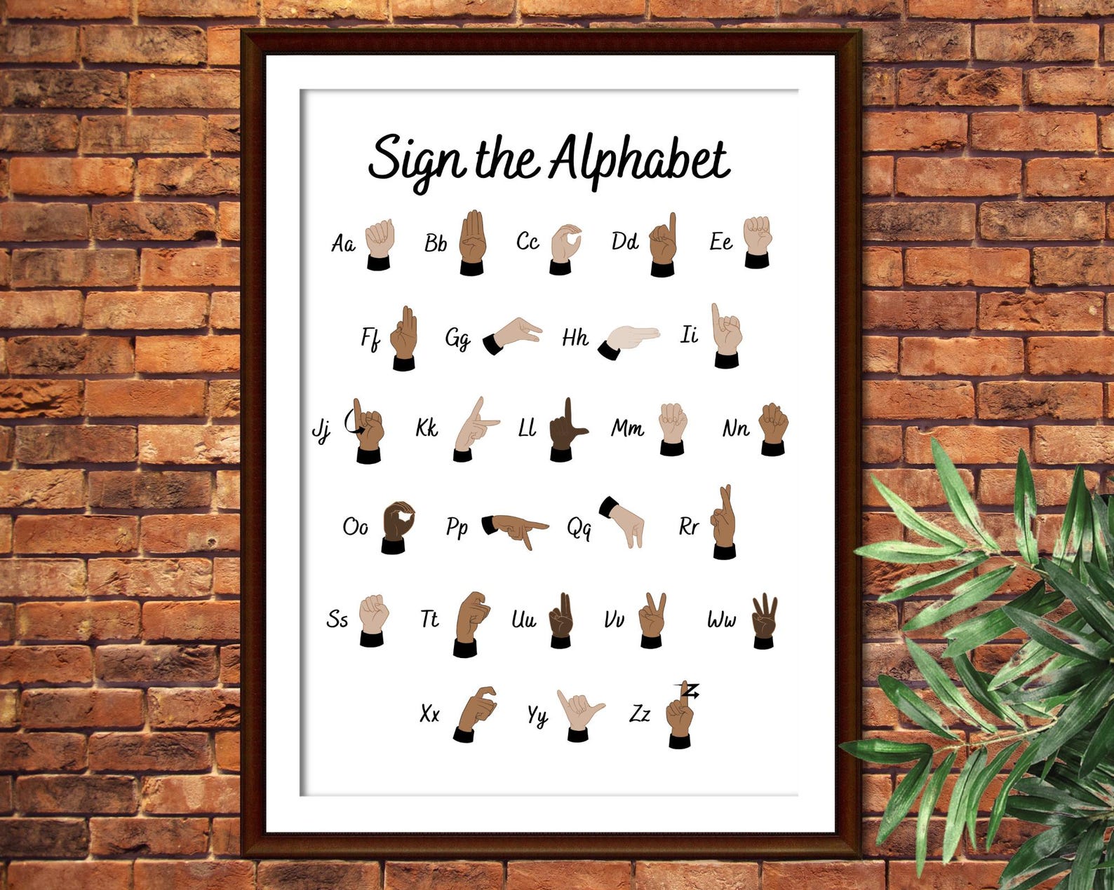 Sign Language Alphabet Poster, ASL Classroom Poster, American Sign ...