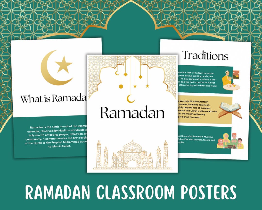Ramadan Printable Posters set of 4, Eid Al-fitr Poster, Cultural ...