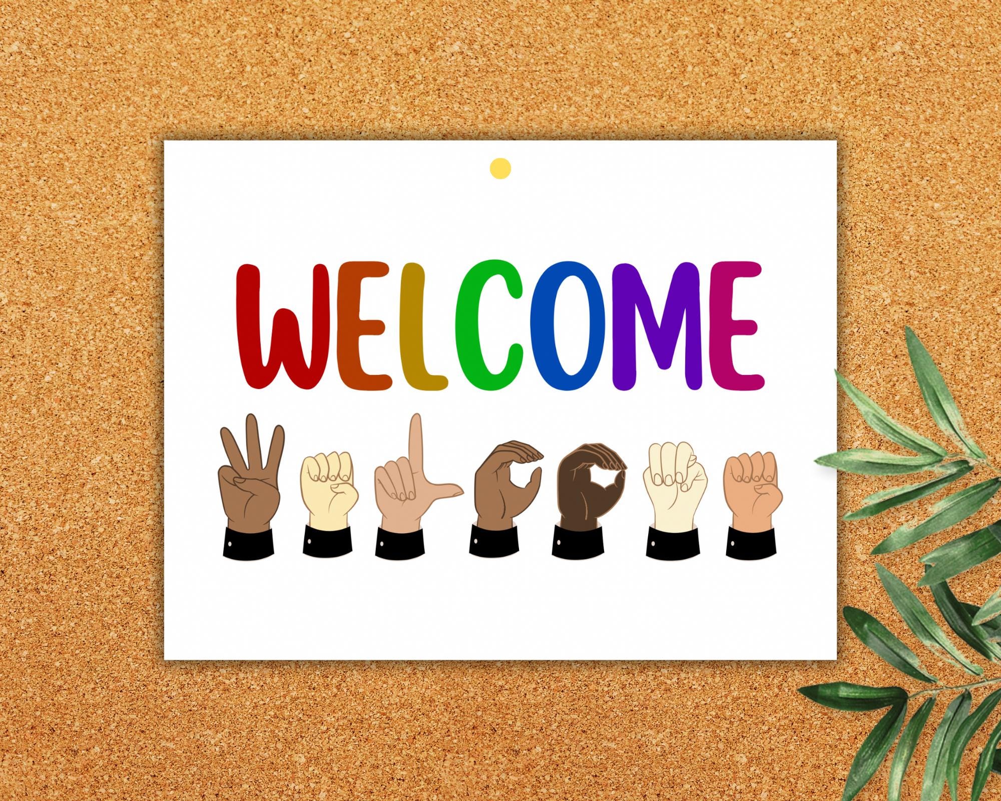 Welcome Poster With Sign Language, American Sign Language, ASL ...